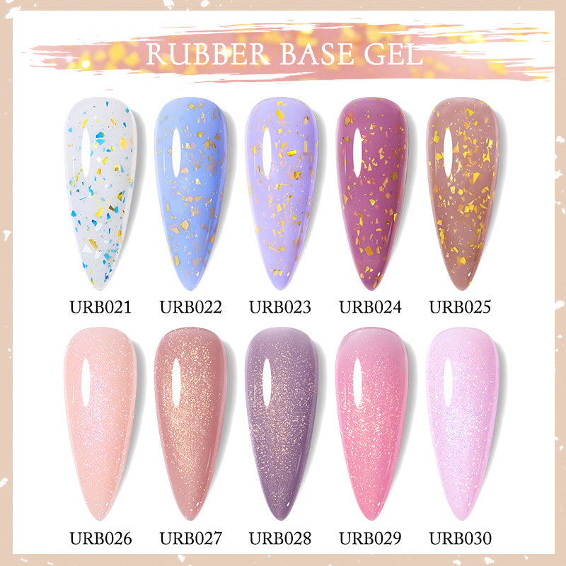 Glitter Flakes Rubber Base Gel 7ml – UR SUGAR